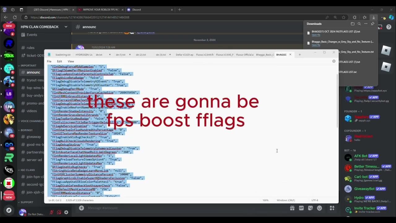 Leaking fast Flags for more fps - YouTube