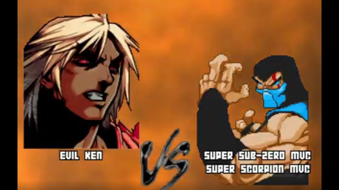 Evil ken vs Subzero and Scorpion | Dream Fighter Mugen Epic Sf vs MK ...