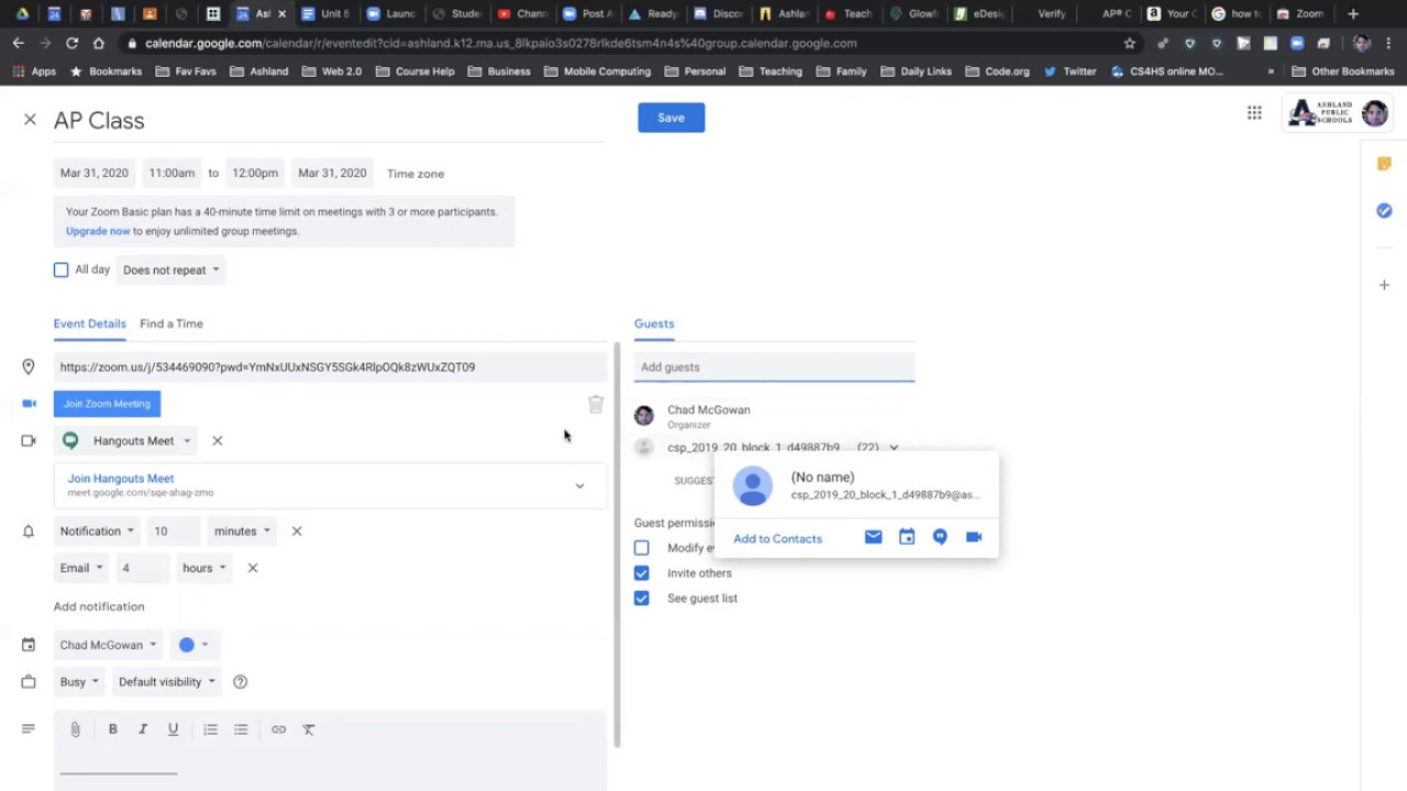 Using Zoom with Google Classroom and Calendar (2020) - YouTube