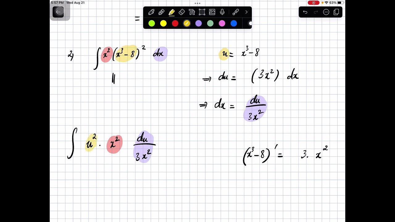 x^2(x^3-8) (polynomials) Evaluate the integral by making the given substitution - YouTube