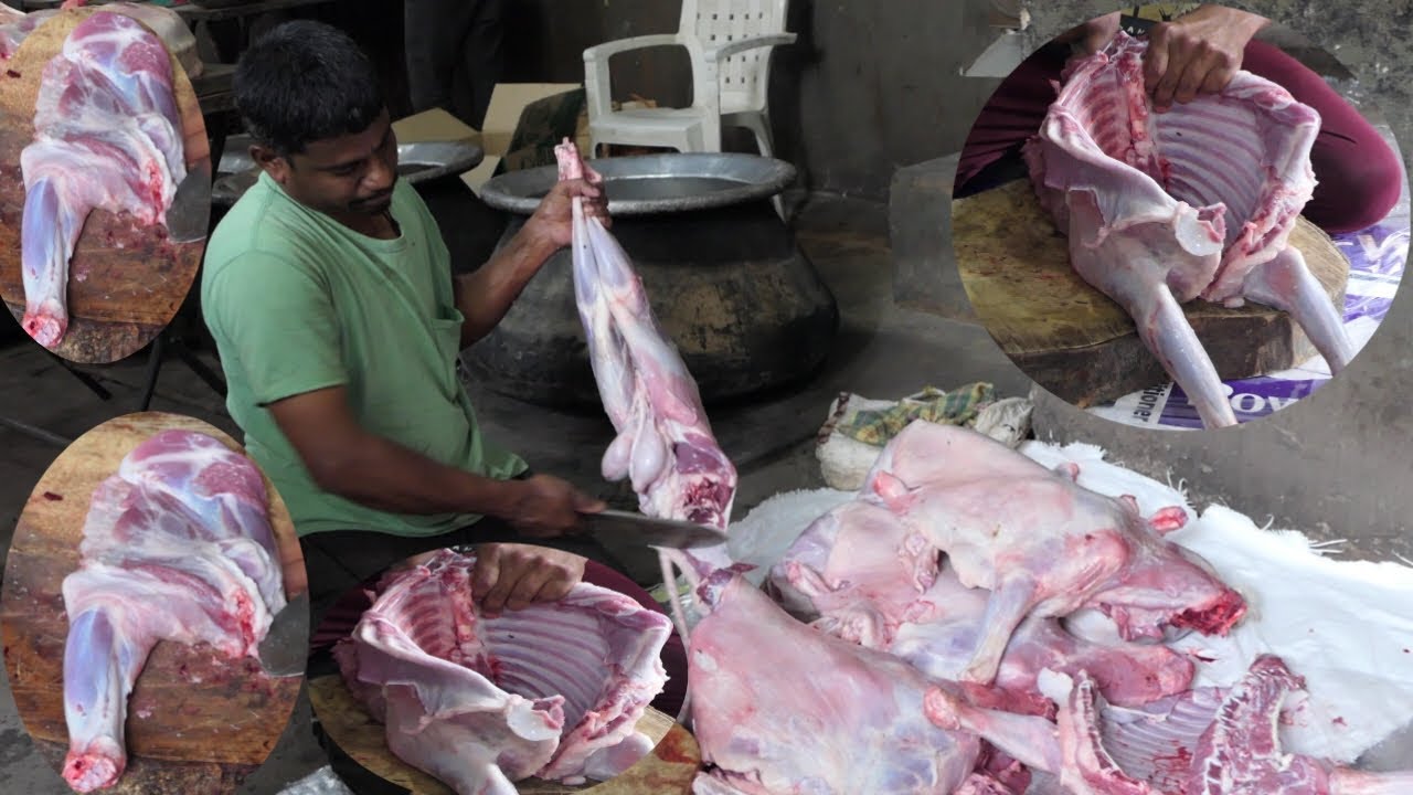 Goat Meat Cutting Skills | Amazing Goat Cutting By Expert Butcher ...