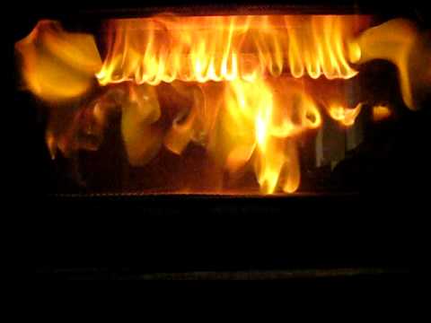 lopi liberty woodstove secondary burn with gasification baffles - YouTube