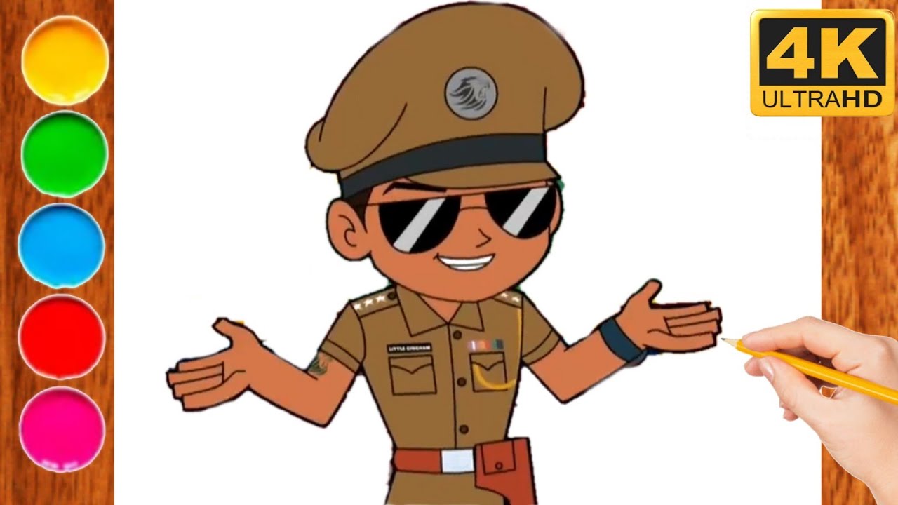 How To Draw Little Singham Easy 😎 / Little Singham Drawing ️💚 / Desh ka ...