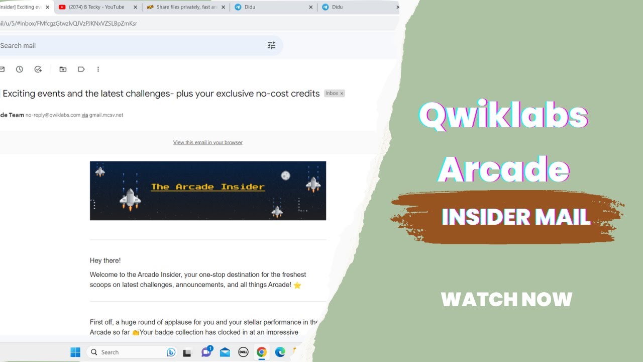 Claim Free 100 Credits || Arcade Insider Mail 2023 || Free Swags & Goodies || Qwiklabs Arcade ...