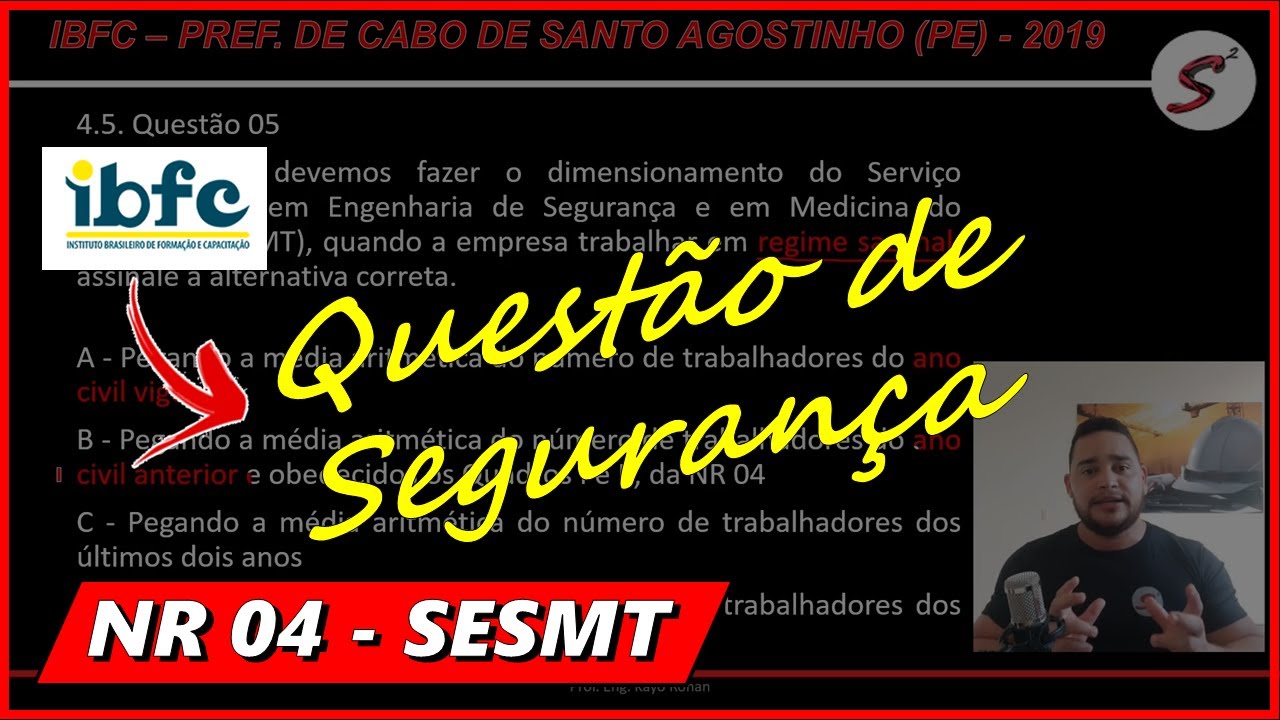 Questão 05 da NR 04 - SESMT - E-book 350 questões de SST para Concursos ...