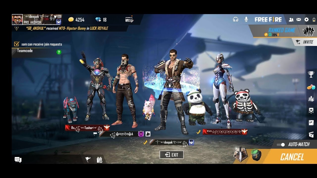 Free fire live on Deepak lohar - YouTube