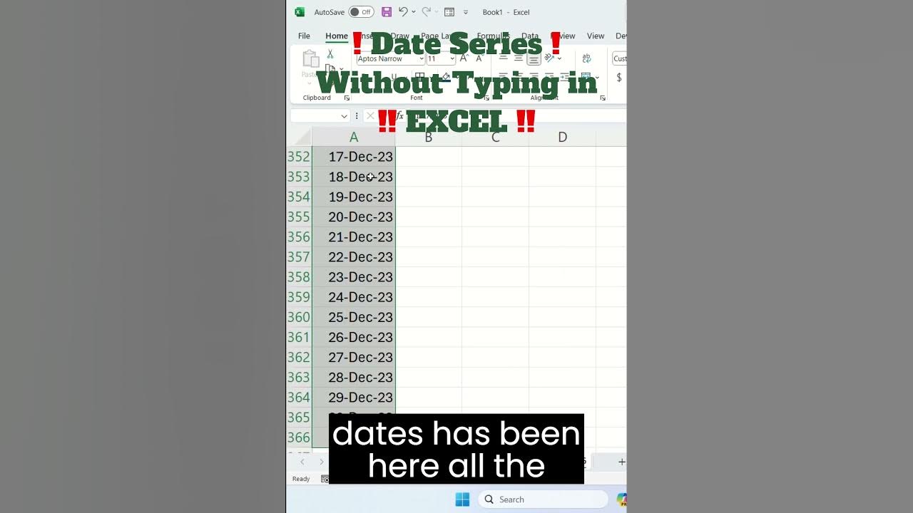 Create Date Range in Excel - Excel Tips and Tricks #excel #exceltricks #exceltips #skillsphere ...