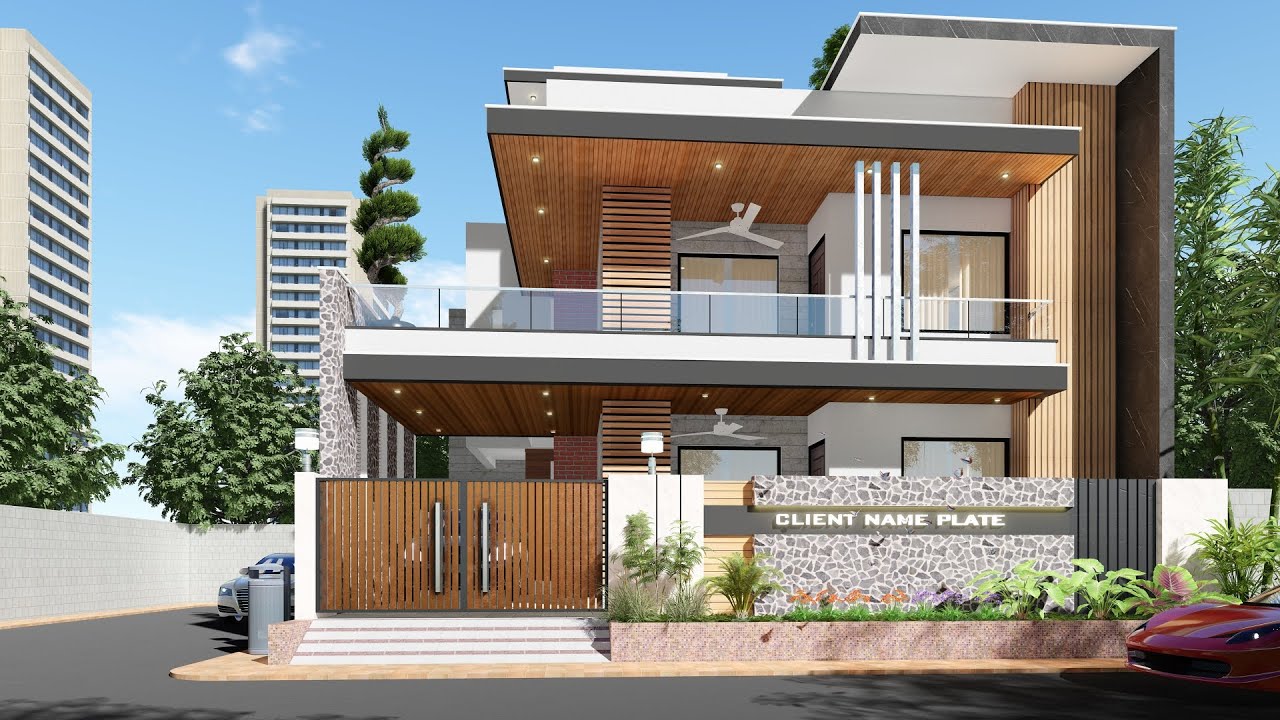 40x50 feet corner plot modern elevation design #contemporary elevation design 😱🔥 - YouTube