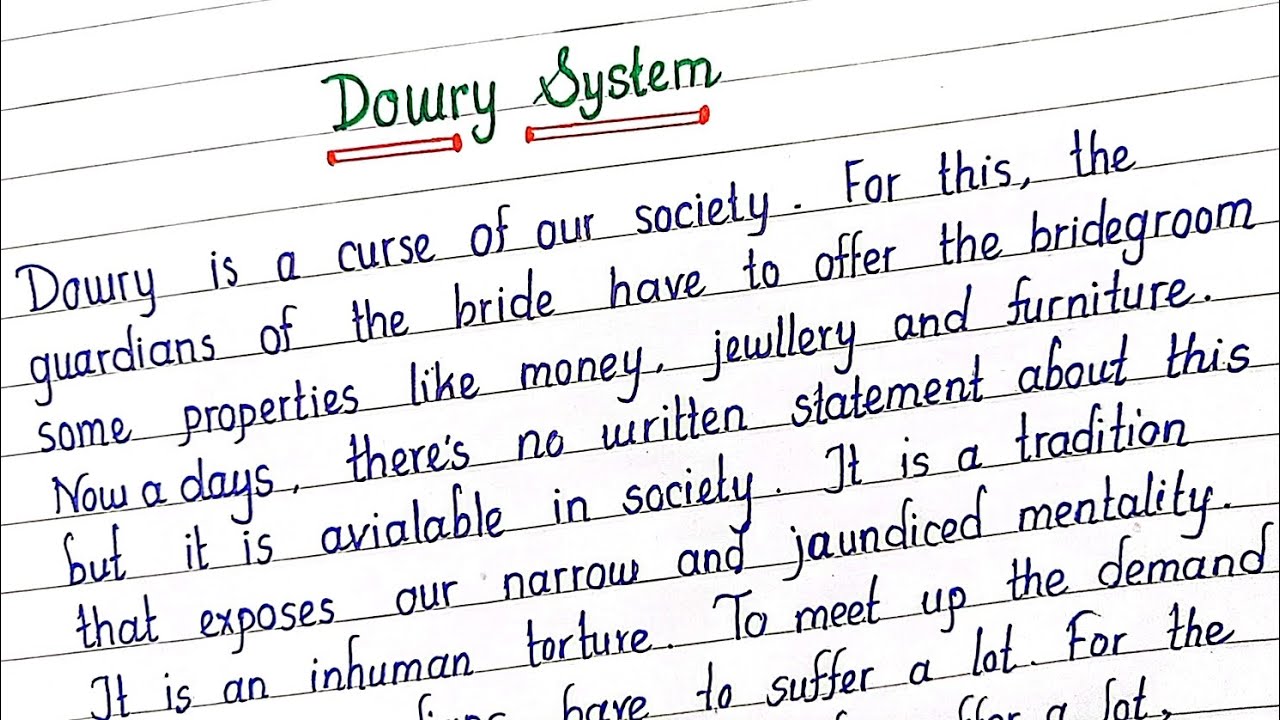 Paragraph on Dowry System - YouTube