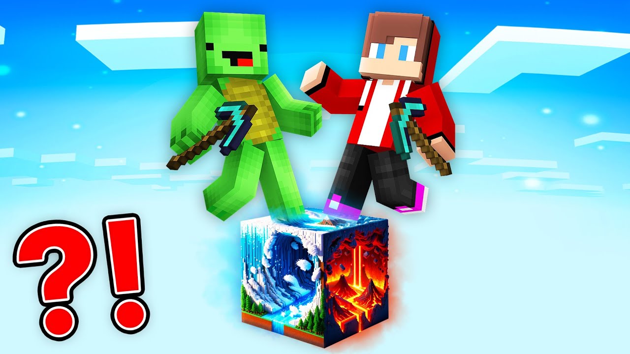 JJ and Mikey DIG BLOCK of ELEMENTAL DISASTERS in Minecraft ! - Maizen ...