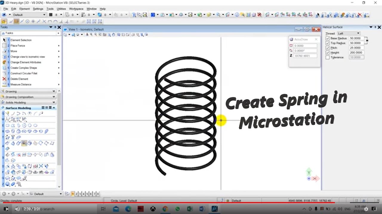 Create Spring in Microstation - YouTube