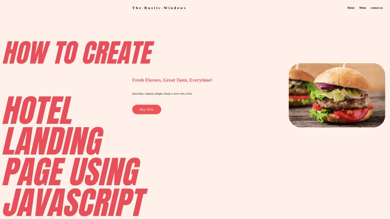 Hotel landing page with JavaScript - YouTube