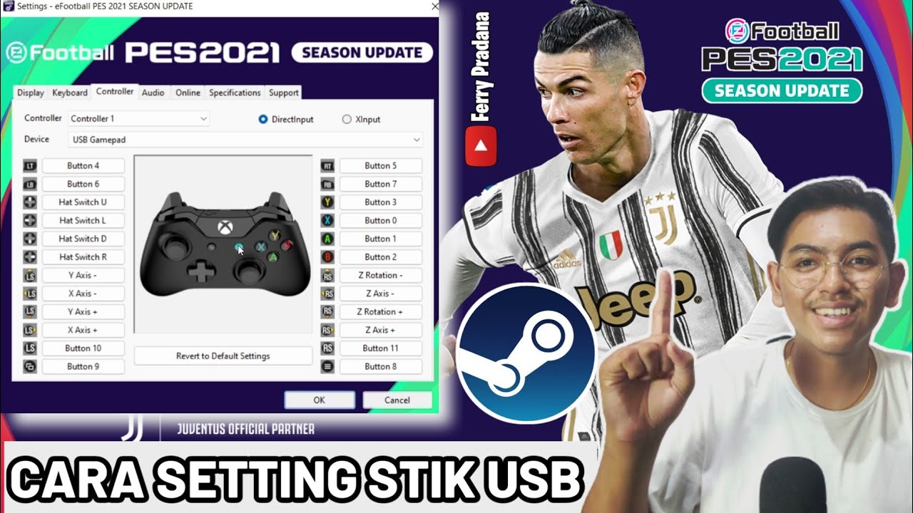 Cara Setting Tombol Stik USB Di Game eFootball PES - YouTube