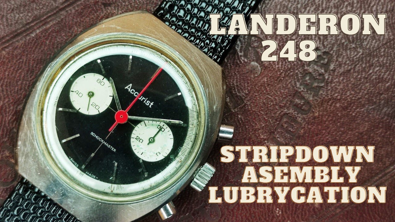 " Panda " chronograph landeron cal.248 full service vintage mens watch ...