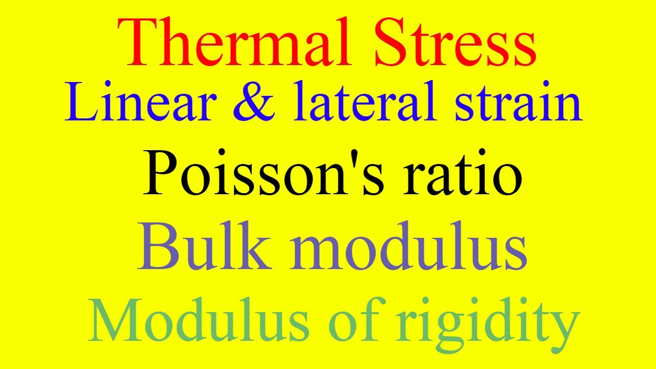 thermal stress | volumetric strain | linear and lateral strain | bulk ...