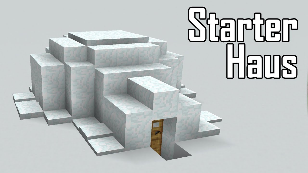 Minecraft Starter Haus / Iglu bauen | Starterhaus in Minecraft bauen ...