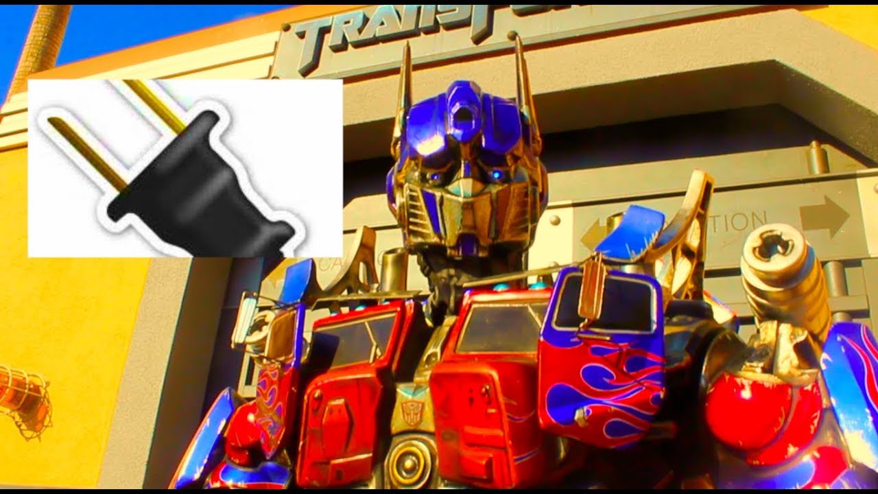 OPTIMUS PRIME PLUGGED OUR CHANNEL AT UNIVERSAL - YouTube