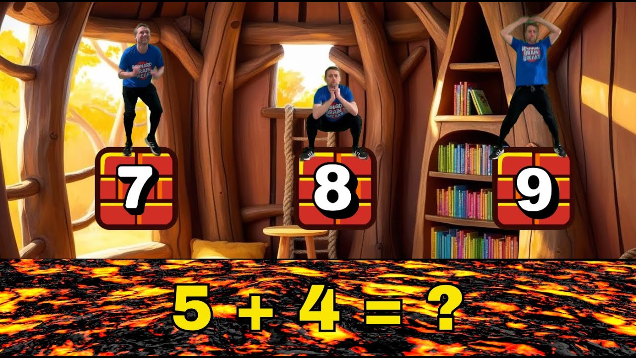 THE FLOOR IS LAVA Part 2 | Math Addition Fitness Game | Educational ...