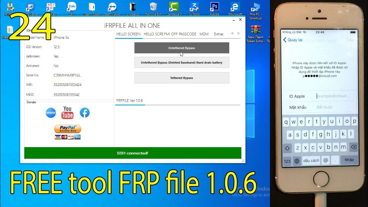 [24] Tool Frpfile 1.0.6 | free bypass icloud | Hieu iadun - YouTube
