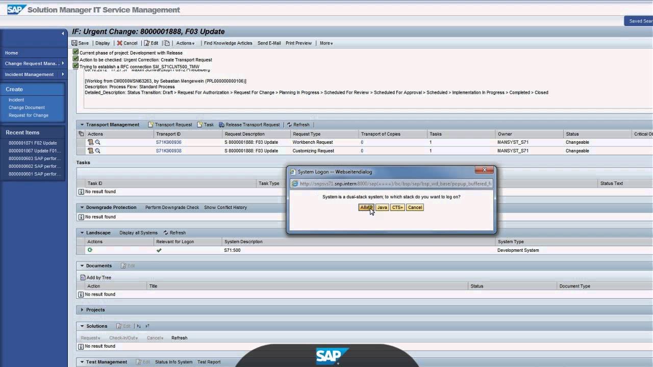Change Management integration between BMC ITSM and SAP SolMan - YouTube