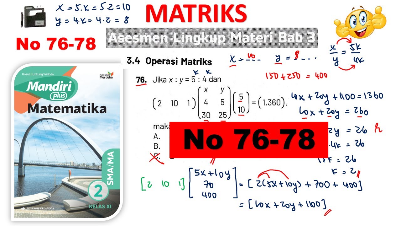 MANDIRI PLUS ASESMEN NO 76 78 OPERASI PERKALIAN PERSAMAAN MATRIKS ...