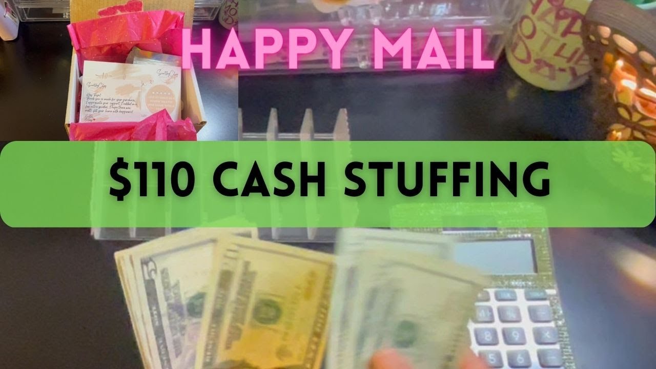 SAVINGS CHALLENGE STUFFING | $110 CASH STUFFING | HAPPY MAIL ...