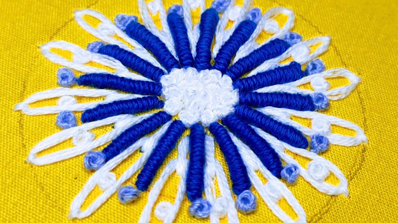 Beautiful Flower Design By Hand||Hand Embroidery||My Simple Hand Work # ...