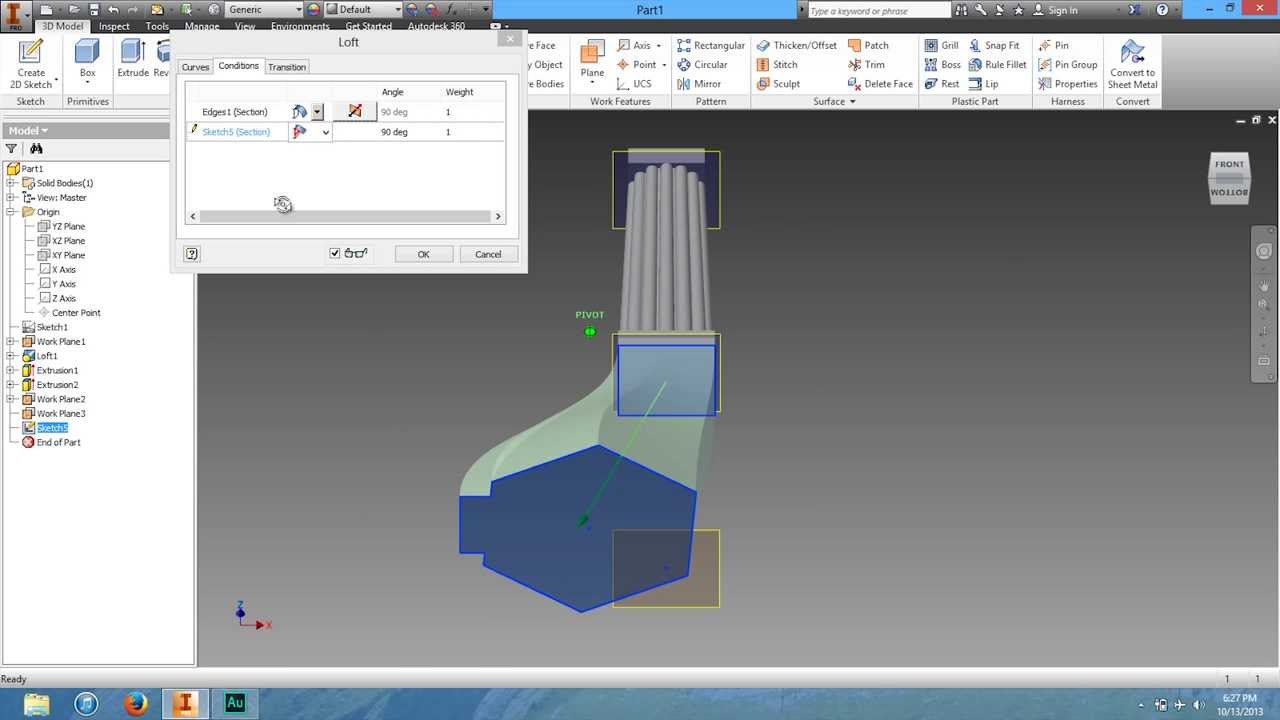 09 Creating a Pillar/Collumn With the Loft Tool in Autodesk Inventor ...