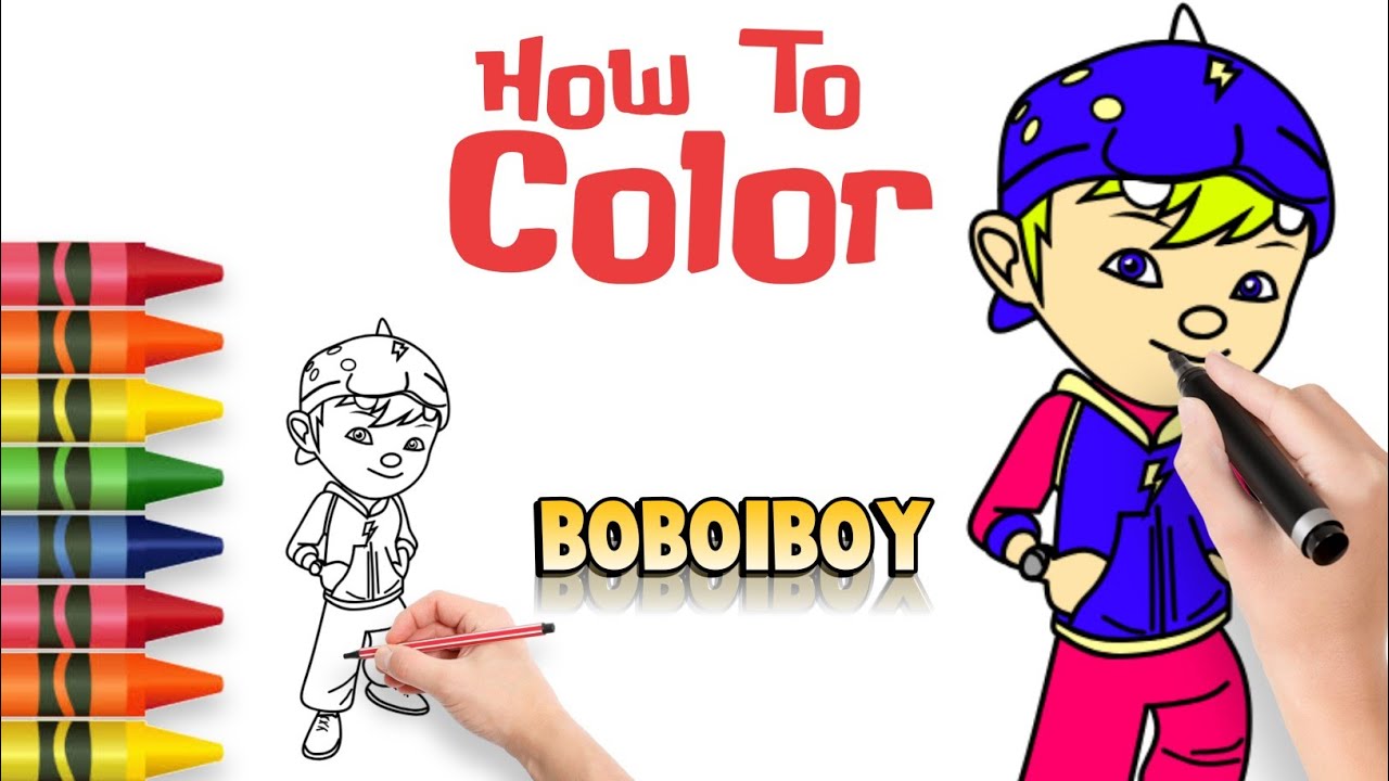 How to Color BOBOIBOY | Step By Step Tutorial || Learn to color - YouTube