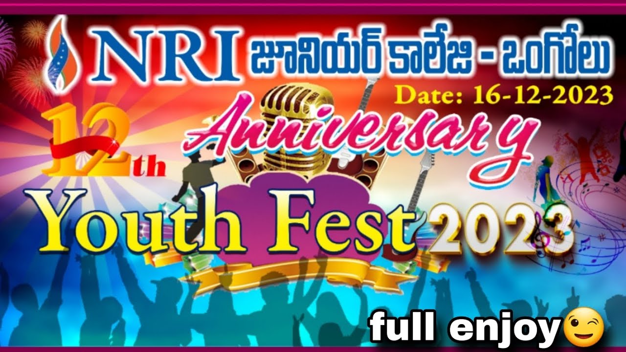 NRI JUNIOR COLLEGE ONGOLE😎||YOUTH FEST 💙 #nri - YouTube