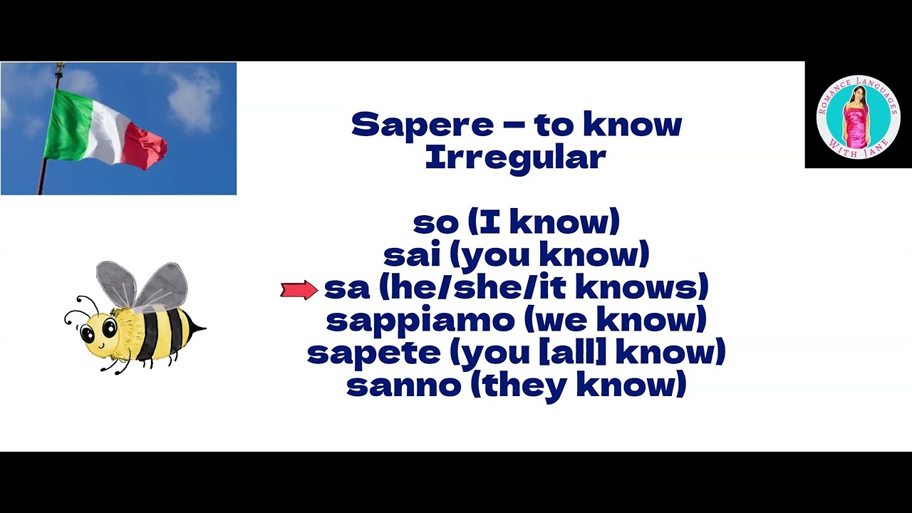 To know in Italian Sapere - YouTube