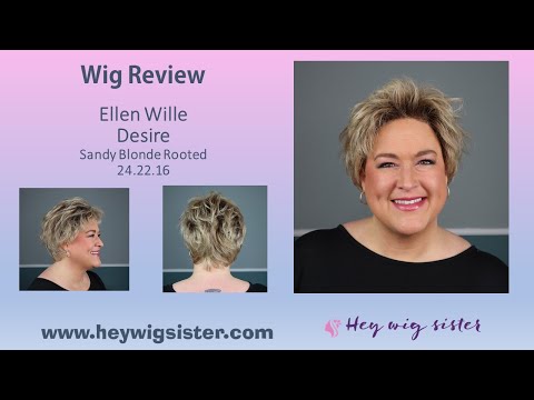 Ellen Wille Desire Wig in the color Sandy Blonde Rooted 24.22.16 | FULLY Hand Tied SHORT Pixie!