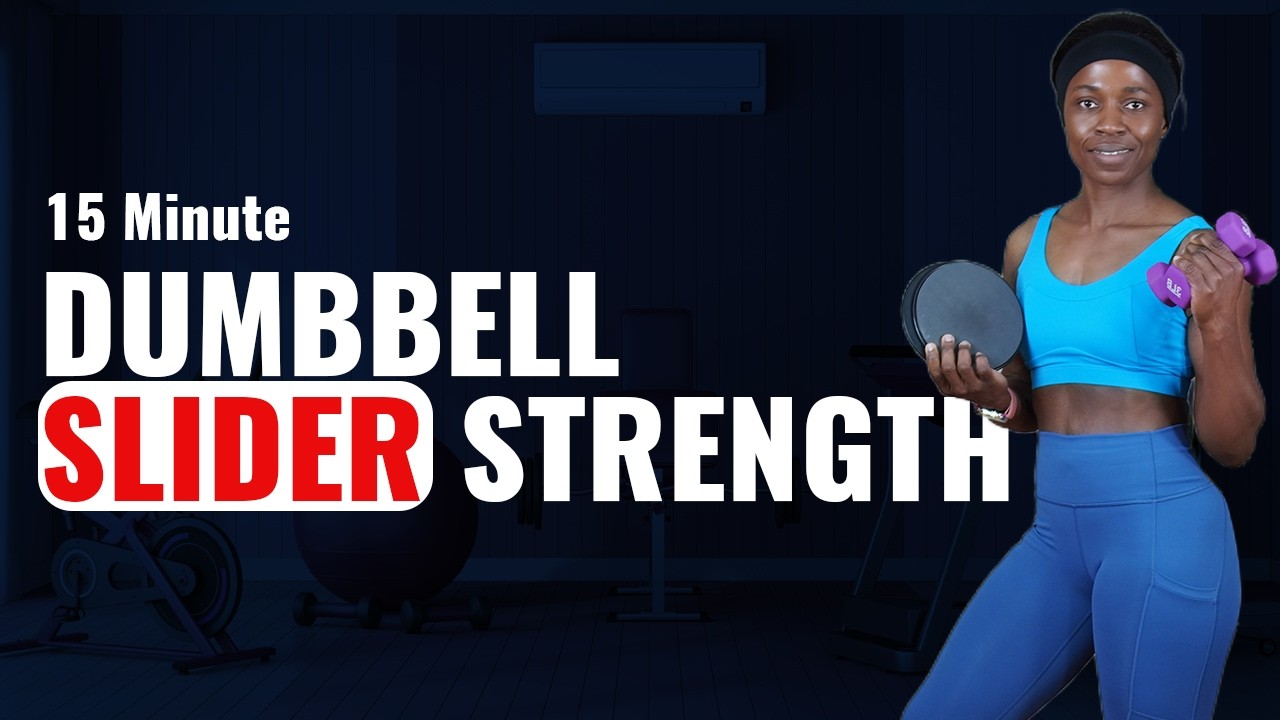 15-Minute Full Body Slider Strength with Dumbbell - YouTube