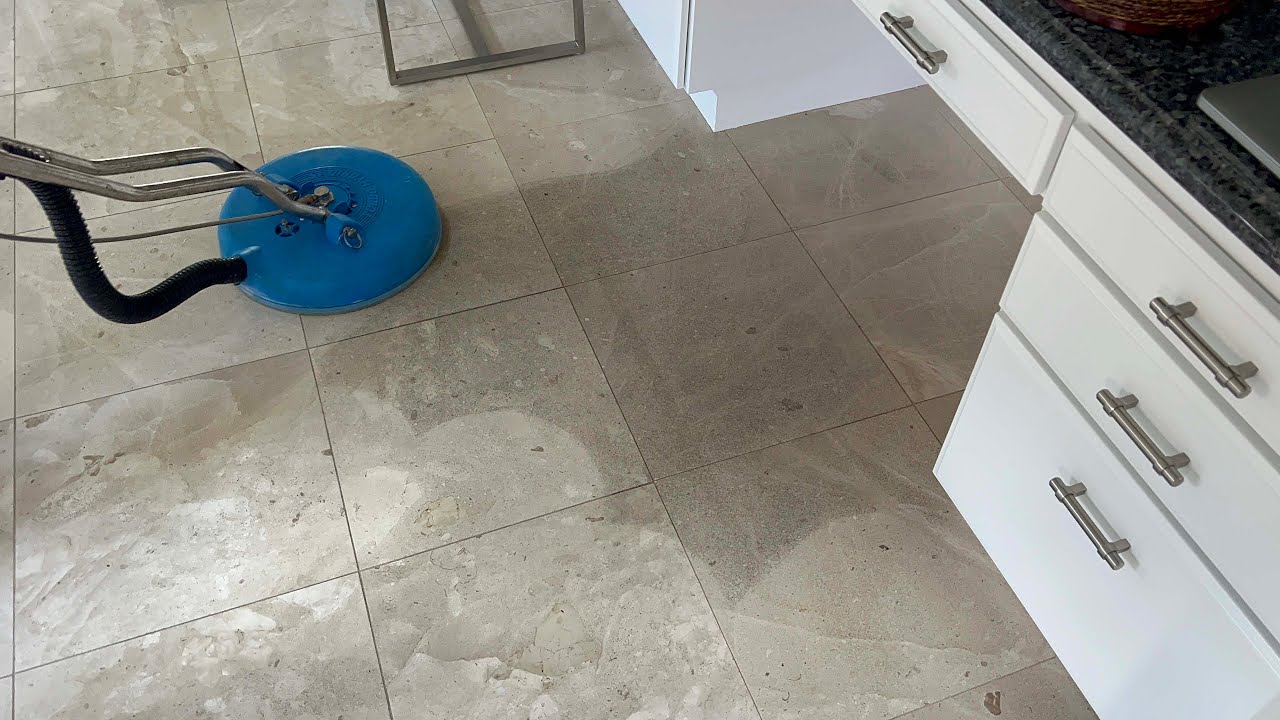 Limestone Tile Floor Cleaning and Sealing! Great results! - YouTube