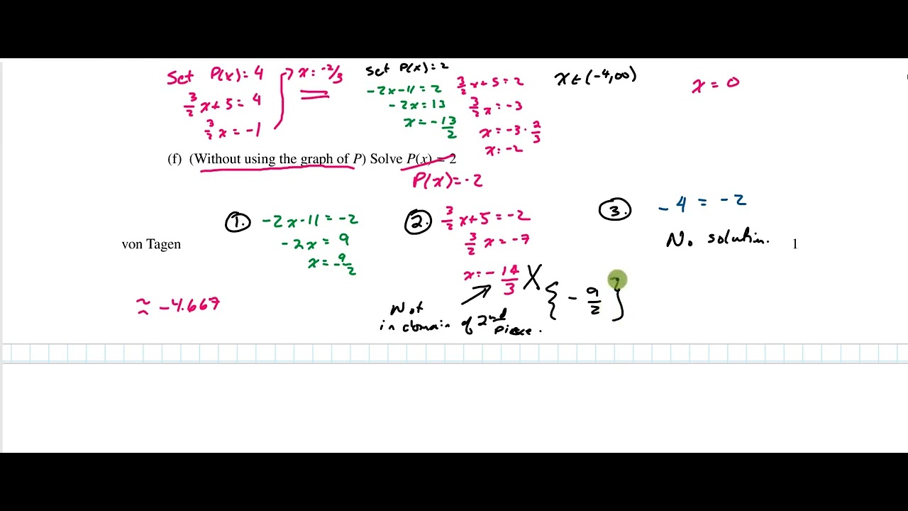 Solving for x with Piecewise Functions and the Absolute Value function ...