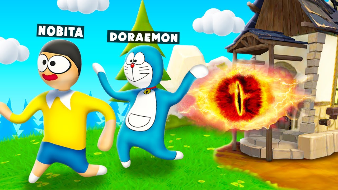 DORAEMON and NOBITA Fighting EYE-DEMON in HFF !!! - YouTube