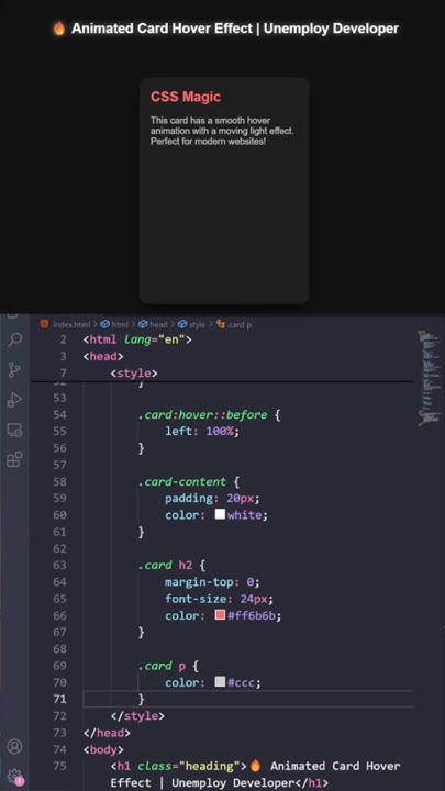 This Card Hover Effect is SO SMOOTH!(CSS Tutorial) #CSS #WebDesign #Frontend #Coding #Shorts # ...