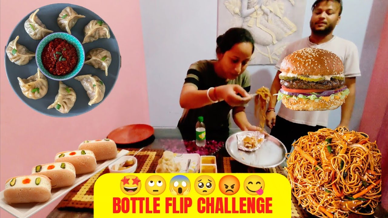 Flip and eat challenge | Funny Bottle Flip Challenge | Food Challenge ...