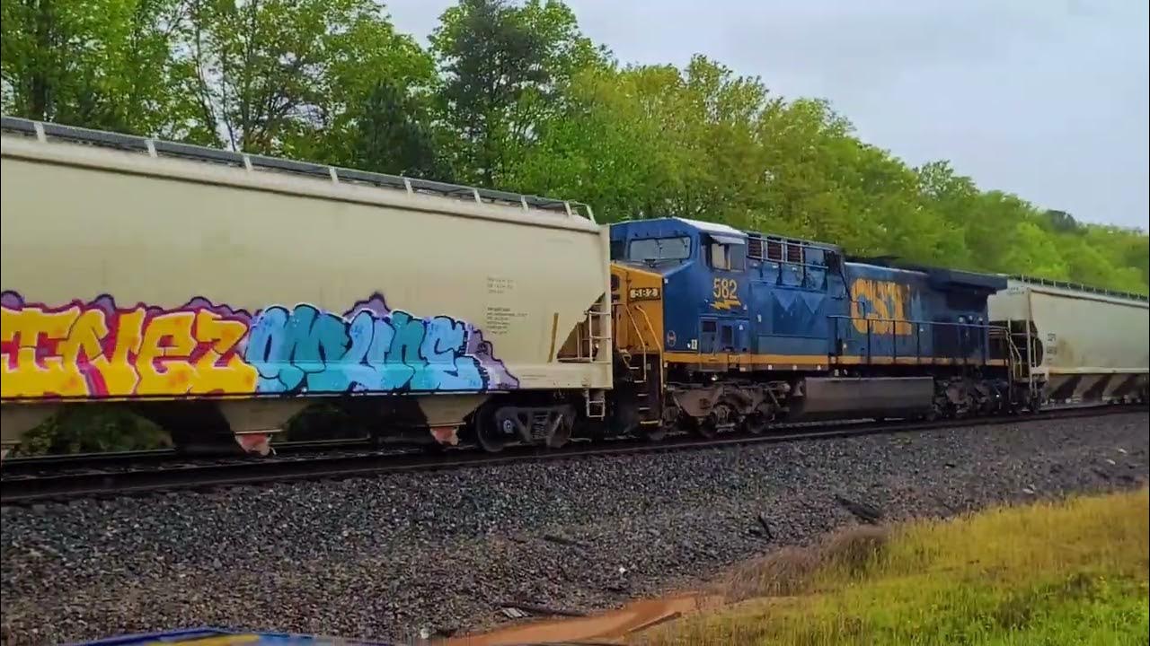 NS 153 Mixed Freight Taylors, SC w/CSX as mid-train DPU - YouTube