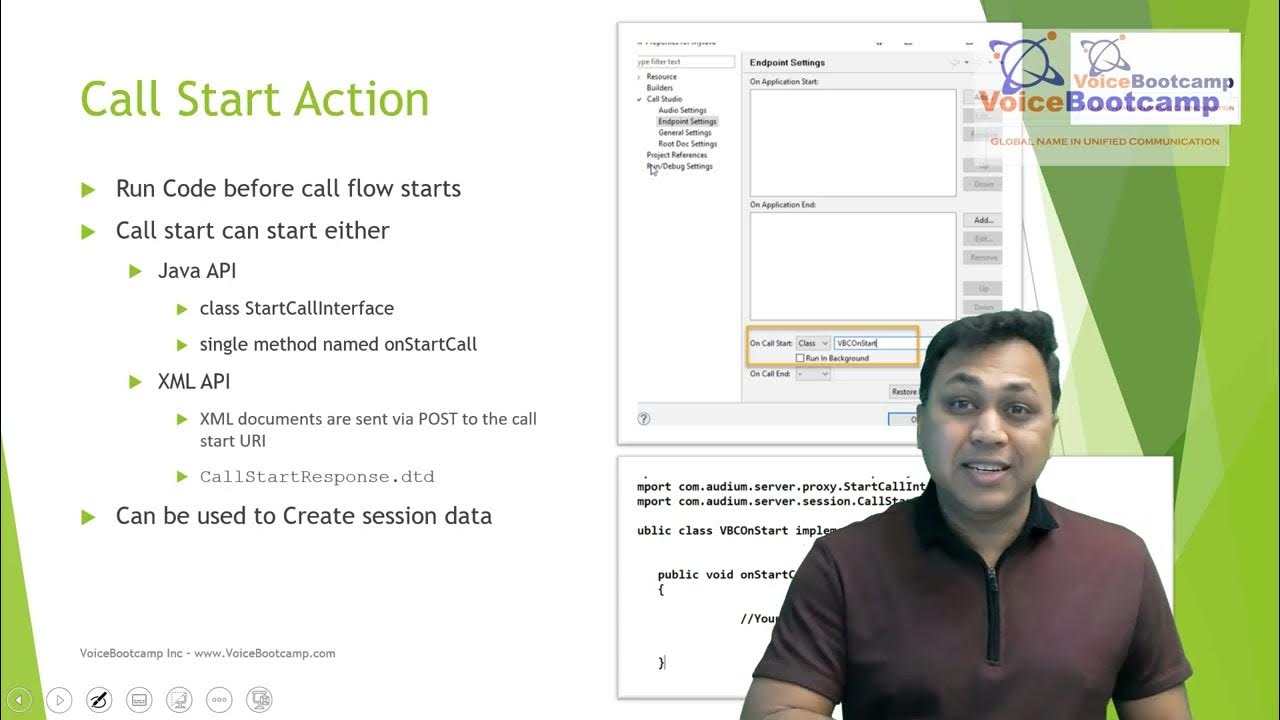 VoiceBootcamp - Cisco CVP Java Class - Call Start Action and Call End Action - YouTube