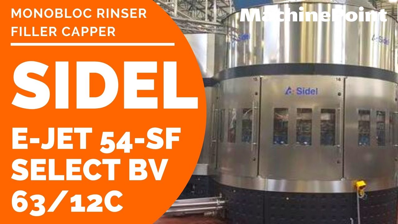 SIDEL E-JET 54-SF SELECT BV 63/12C Monobloc rinser filler capper ...
