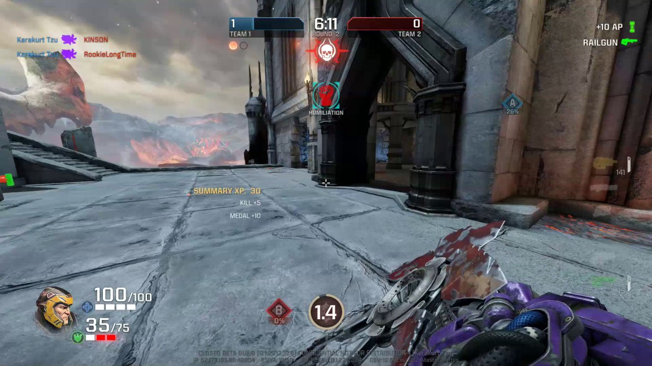 Quake Champions | Triple Gauntlet Kill + Slipfrag - YouTube