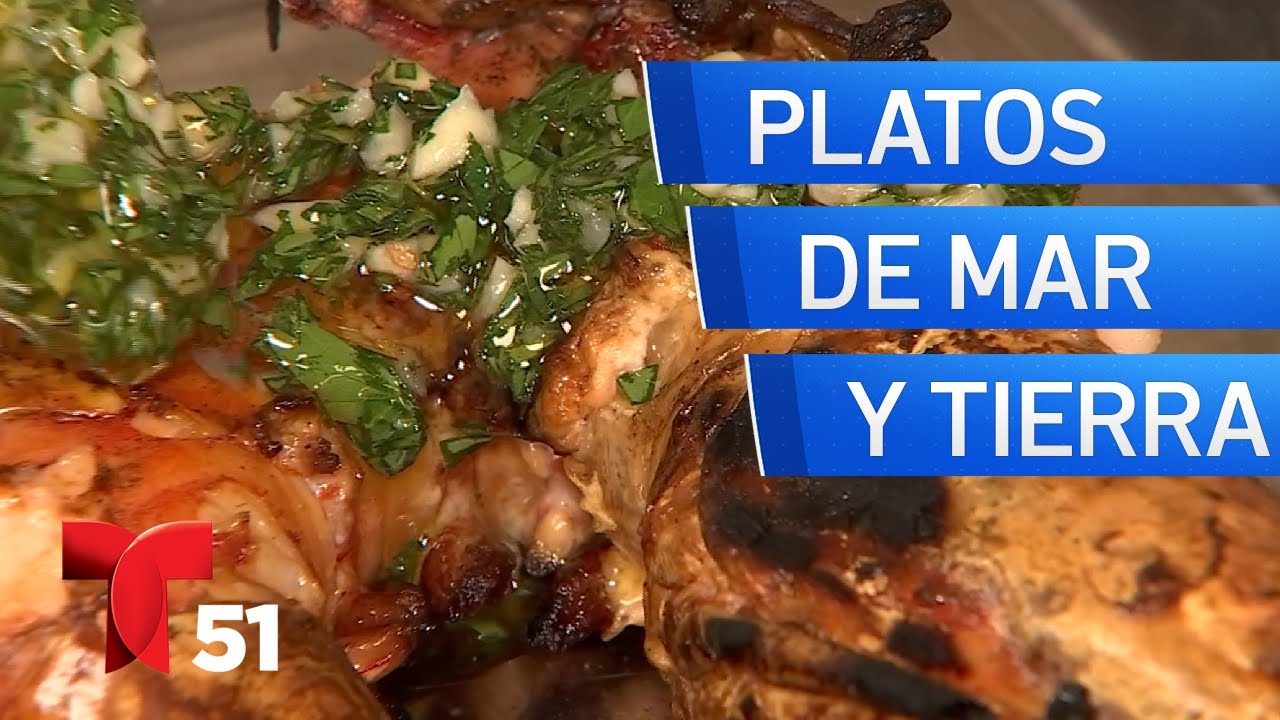 Platos de mar y tierra con maravillosa vista a la bahía en Klaw | A la ...