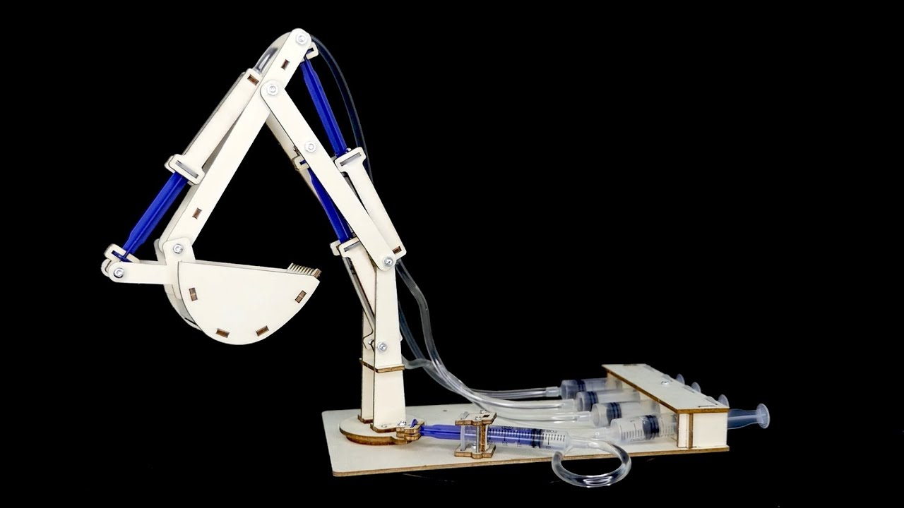 How to Make Hydraulic Powered Excavator Arm DIY - YouTube