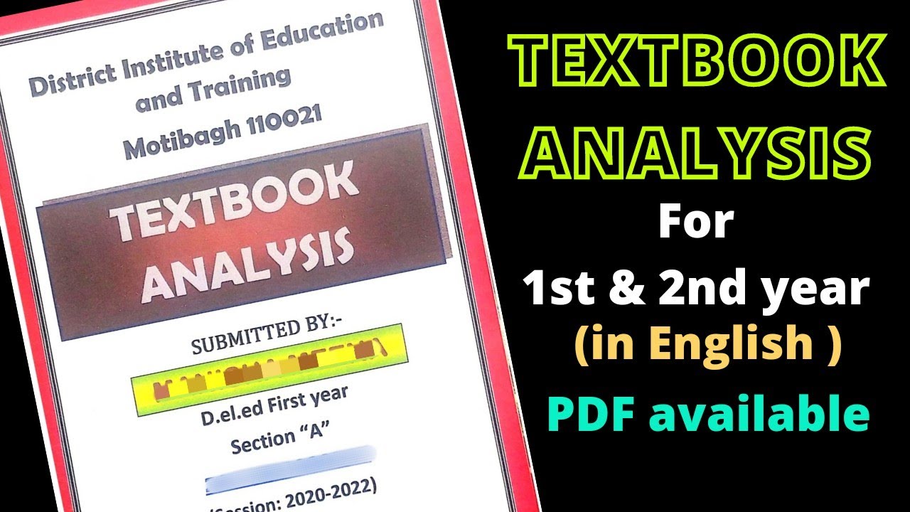 Textbook Analysis Assignment || Textbook Analysis in D.el.ed / B.ed ...