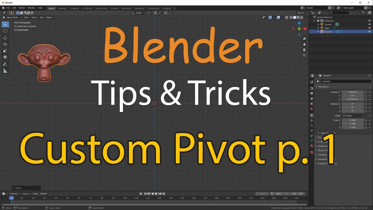 Blender custom pivot (active element) ч. 1. - YouTube