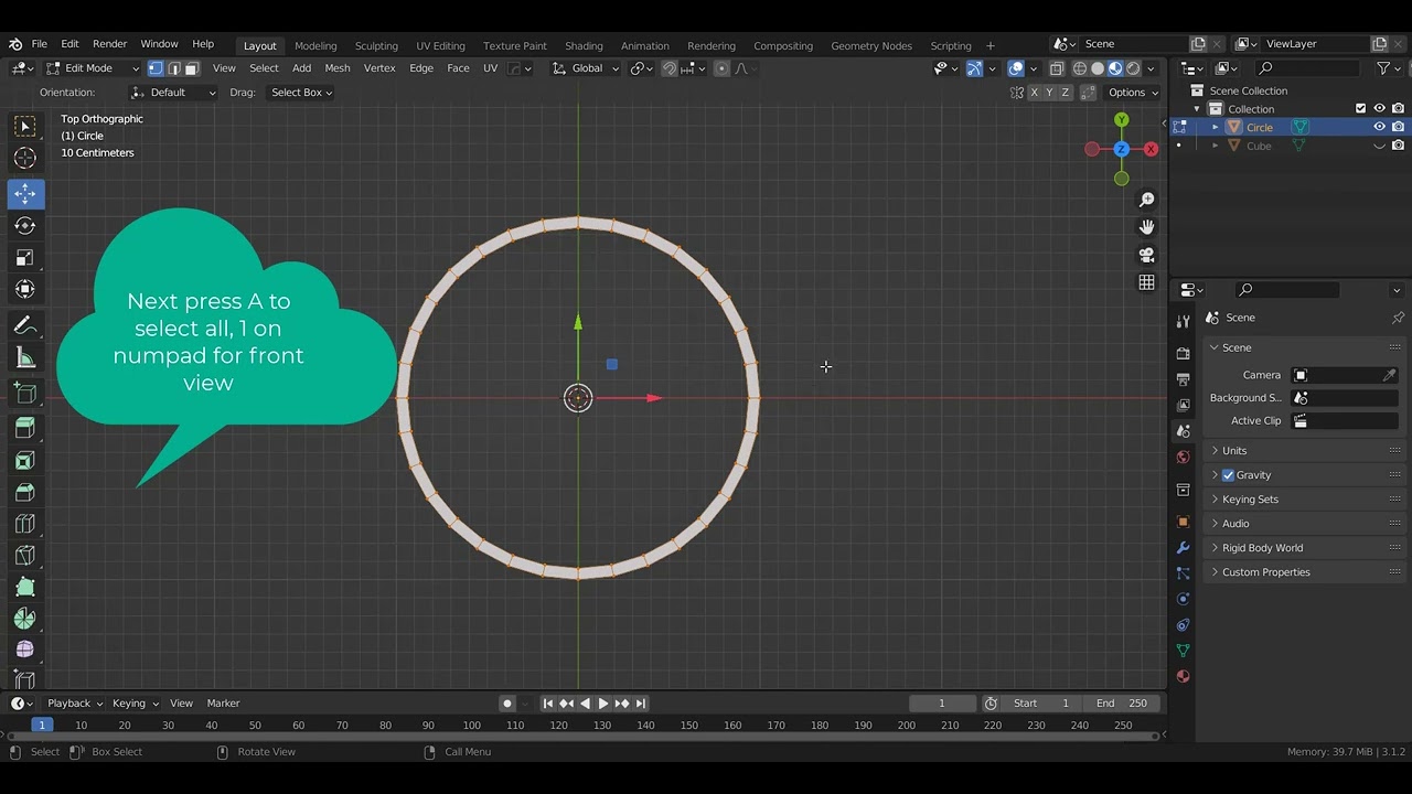 Blender create rings from circle - YouTube