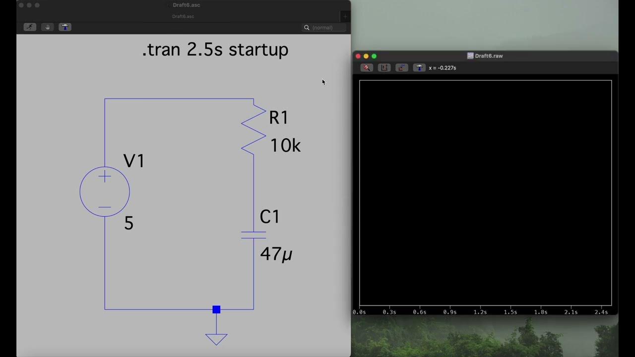 LTspice Mac | transient analysis | capacitor charging graph - YouTube