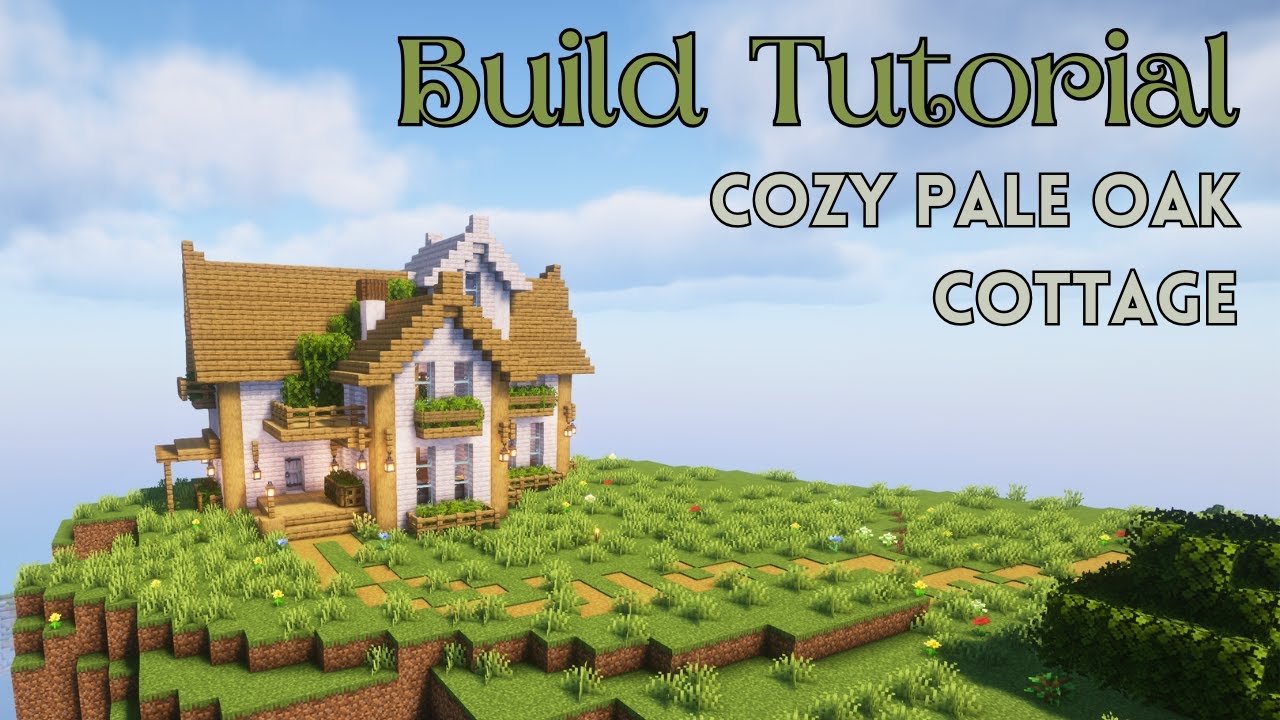 How to Build a Cozy Pale Oak Cottage | Minecraft Starter House Build ...