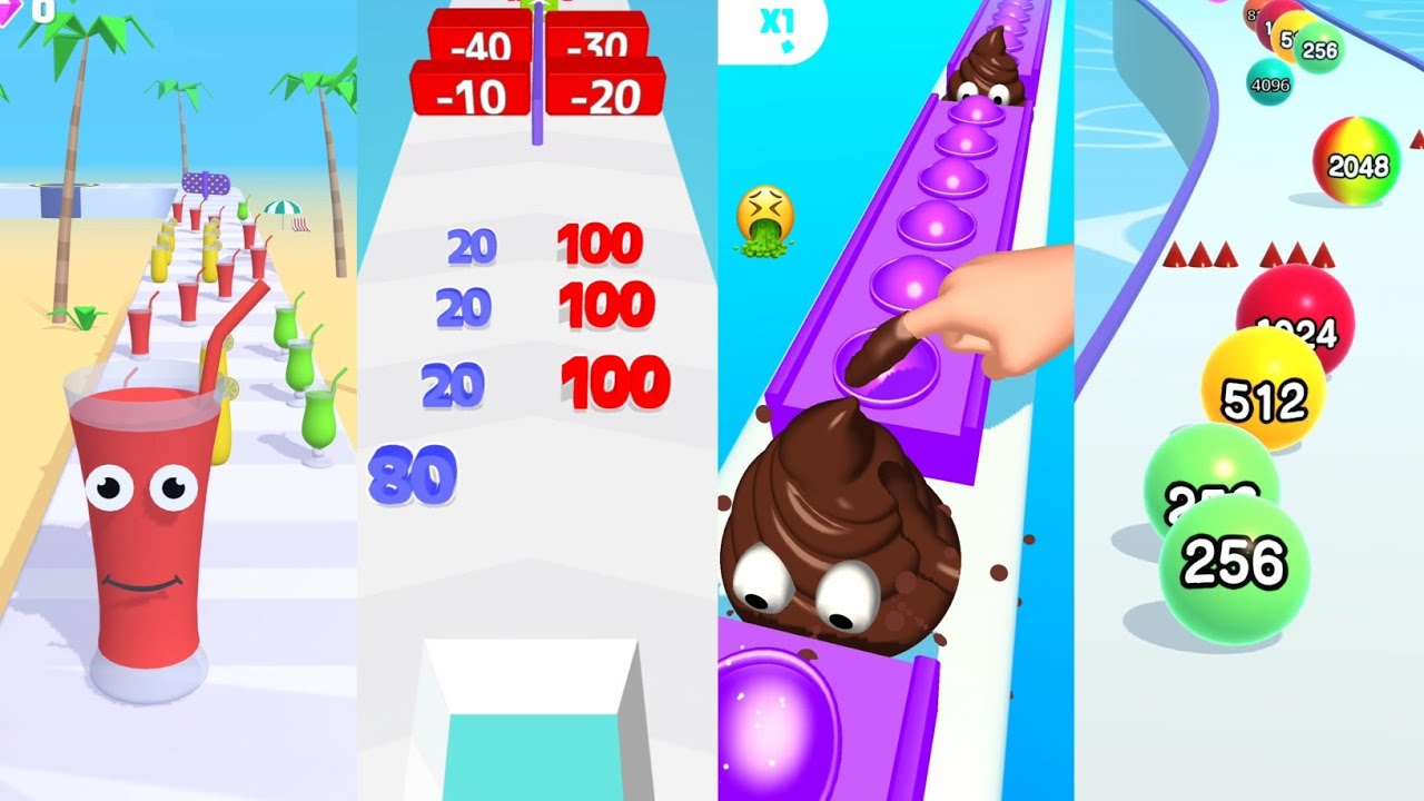 Juice Run | Number Run | Pop Run | Ball Run 2048 - All Levels SpeedRun ...